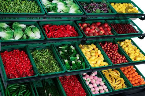 Wall Fruit And Vegetable Displays 4 Tier Display Vegetables Fruits
