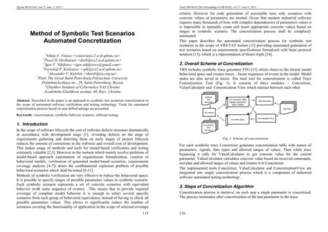 Pdf Method Of Symbolic Test Scenarios Automated Concretization