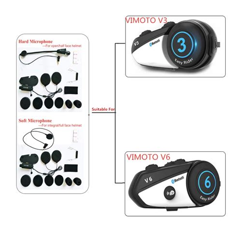 Shop Generic Vimoto V3 V6 Microphone Kit Accessories Helmets Bluetooth Headset Base Soft Online
