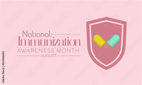National Immunization Awareness Month Calligraphic Banner Design On