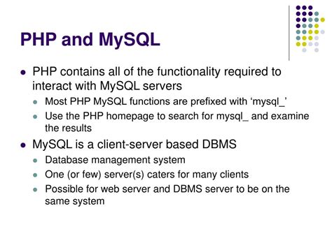 Ppt Mysql And Php Powerpoint Presentation Free Download Id4349566
