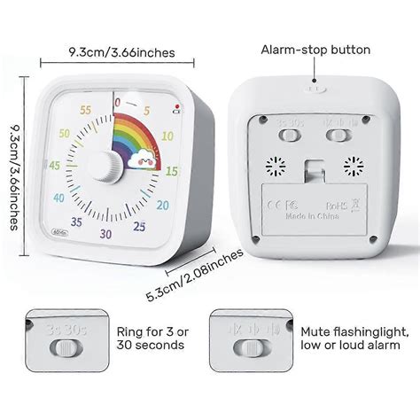 60 Minute Visual Timer With Protective Case Rainbow Disk Timer Silent