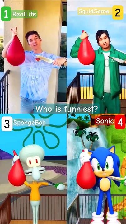 Who Is More Funnny Funny Prank Squidgame Sonic Spongebob Reallife Prankvideo Shorts