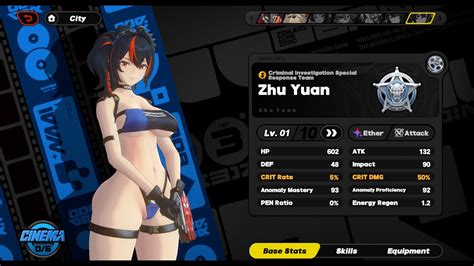 Zenless Zone Zero Pebsec Bikini Zhu Yuan Mod Skin Showcase Community