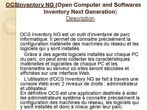 EXPOSE OCSInventory Et GLPI OCSInventory NG Open Computer