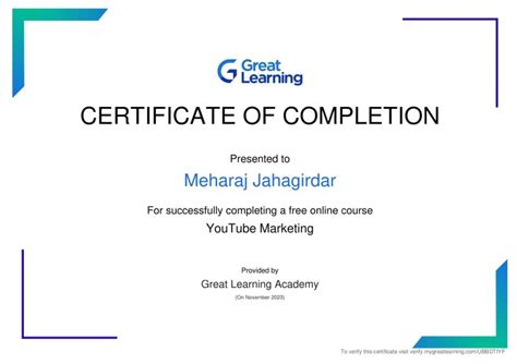 Meharaj Jahagirdar On Linkedin Completed Yt Marketing Certificate Last Year By Great Learning