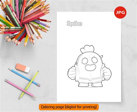 Brawl Stars Coloring Page Spike