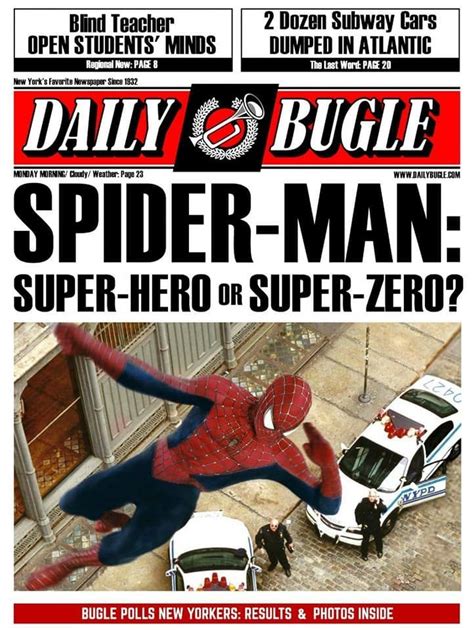 Daily Bugle Newspaper Spiderman Poster Hero Poster Spiderman