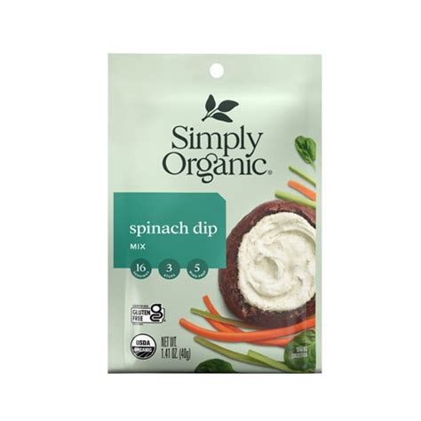Simply Organic Dip Mix Spinach 141 Oz Vitacost