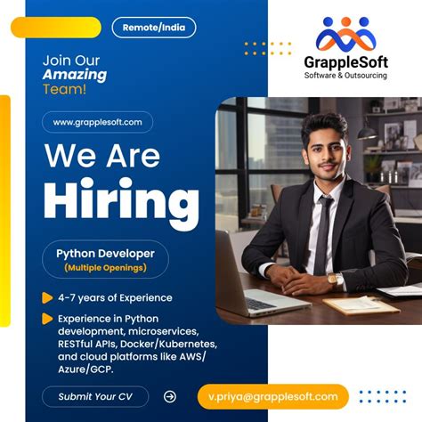 grapplesoft on linkedin pythondeveloper remotejob techjobs softwaredevelopment indiajobs…