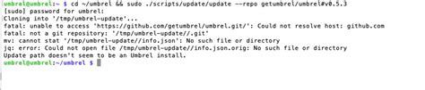 Error When Running The Following From IMac Terminal Cd Umbrel Sudo Scripts Update Update
