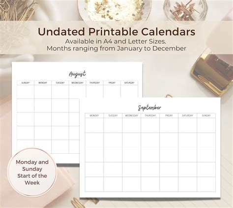 Editable Calendar Template Canva Canva Calendar Printable Blank