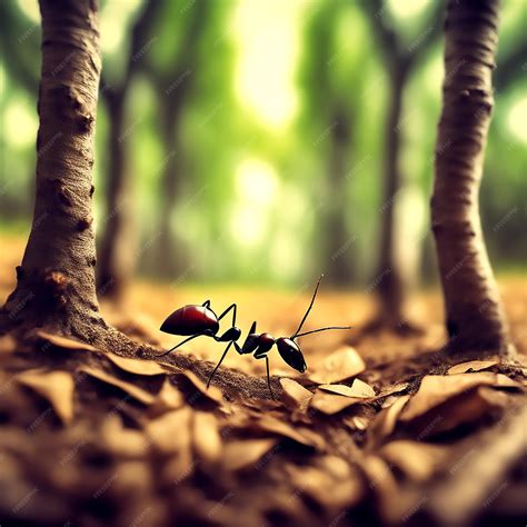 Premium Photo The Ants Cut The Leaves Of The Trees And Carry Them To