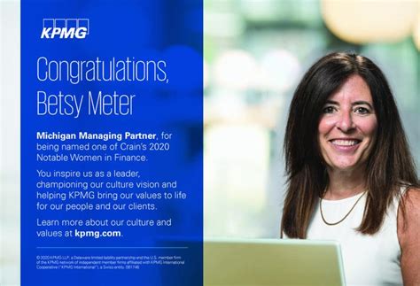 Harry Argires On Linkedin Congratulations To Kpmg Us Michigan Managing Partner Betsy Meter Who