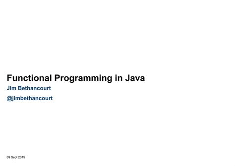 Functional Programming In Java Ppt