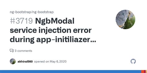 Ngbmodal Service Injection Error During App Initiliazer With Angular 9