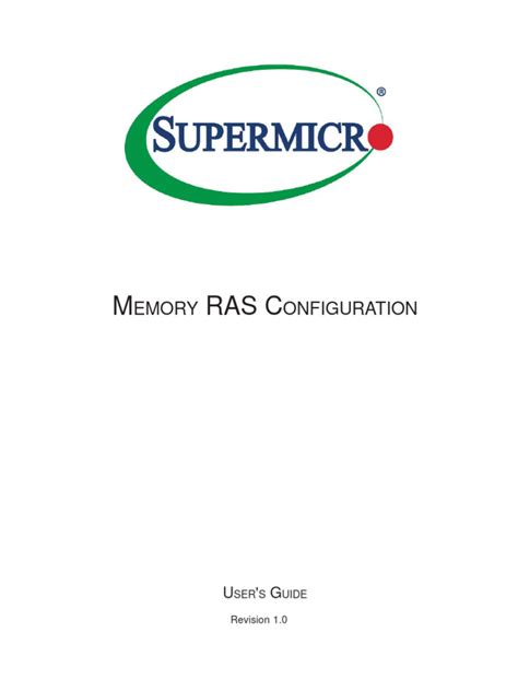 Memoryrasconfigurationuserguide Pdf Error Detection And