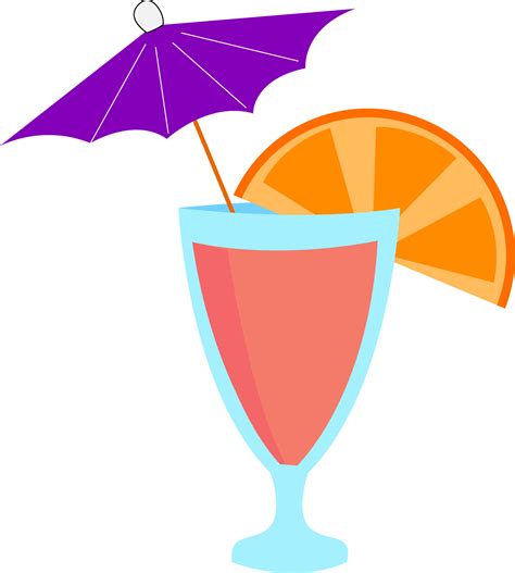 Cocktail With Umbrella Illustration Vector On White Background