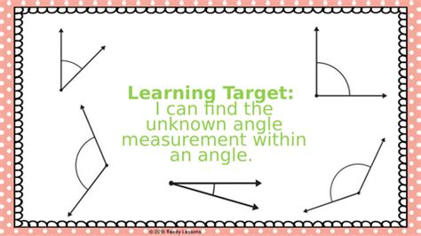 Finding Unknown Missing Angle Measurements Powerpoint Teaching Resources
