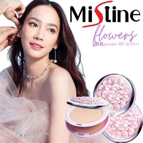 Mistine Flowers Bb Powder Spf 25 Pa แป้งพัฟ มิสทีน ฟลาวเวอร์ บีบี พาว