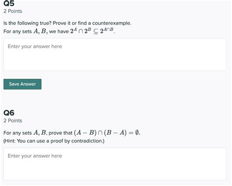 Solved Is The Following True Prove It Or Find A Chegg