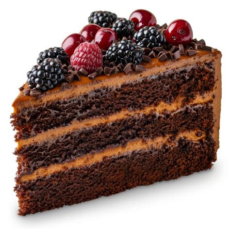 Premium Photo Illustration Delicious Slice Cake White Bg Visual