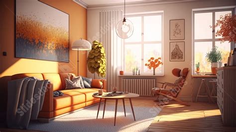 Living Room Home Illustration Powerpoint Background For Free Download