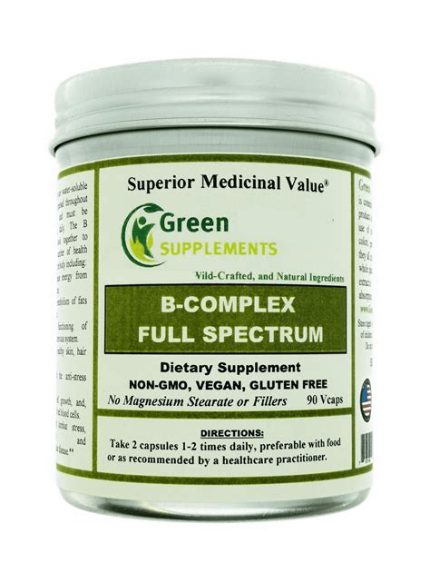 Buy Organic B Complex Vitamins Full Spectrum Formula Green Organic