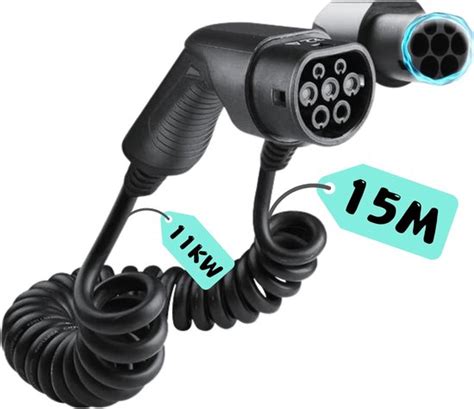 Loady Laadkabel Type 2 Spiraal Spiraal Laadkabel Type 2 Naar Type 2 15 Meter Kabel Bol