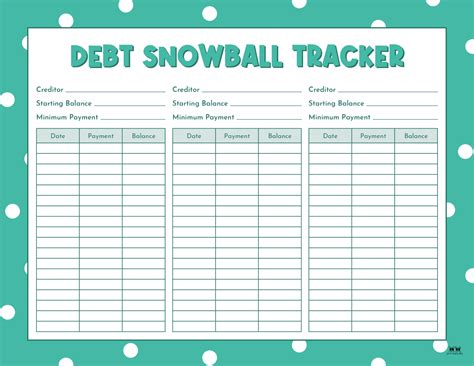 Printable Debt Snowball Tracker Printables Printables Templates Free
