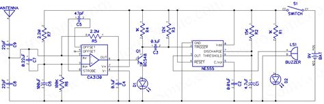 mobile phone detector hobby project circuit diagram