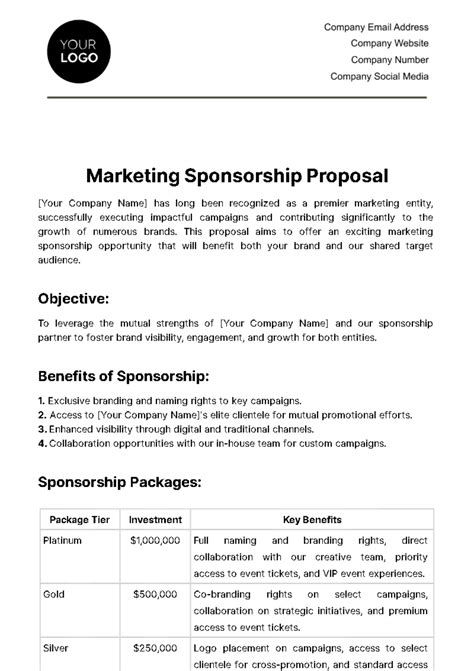 Promotion Proposal Template Marketing Plan Template Word Powerpoint