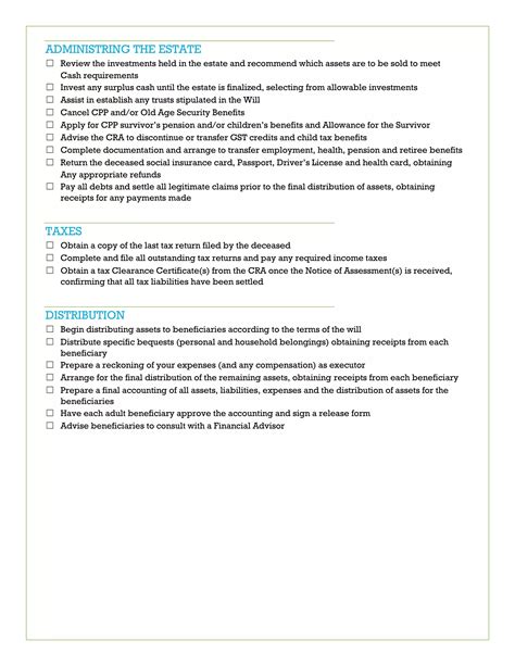 Executor Checklistpdf