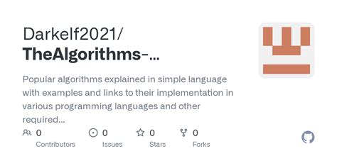 GitHub Darkelf TheAlgorithms Explanation Popular Algorithms Explained In Simple Language