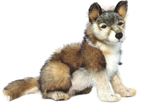 Grey Wolf Cub Sitting 32cmh Hamac Trading