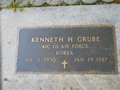 Kenneth Herbert Grube 1930 1987 Find A Grave Memorial
