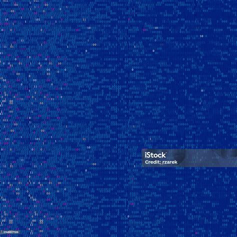 Vector Technology Background With Binary Code On Blue Background Stock