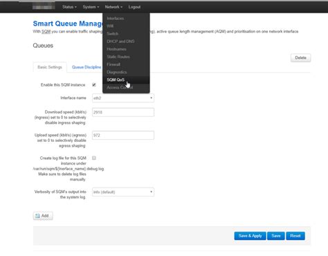 Openwrt Setting Up Sqm Qos To Reduce Bufferbloat And Latency Ashik Emon