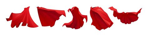 Mantle Of Superhero Red Cape Magic Satin Cloth Isolated Superpower