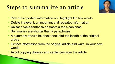 Paraphrasing And Summarizing Ppt