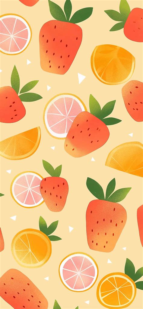 Cute Strawberry Orange Pattern Wallpapers Iphone Wallpapers Hd