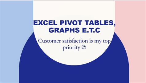 perform data entry in excel and create graphs along with pivot tables