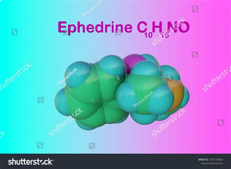 Structural Chemical Formula Molecular Model Ephedrine Stock Illustration 1452742865