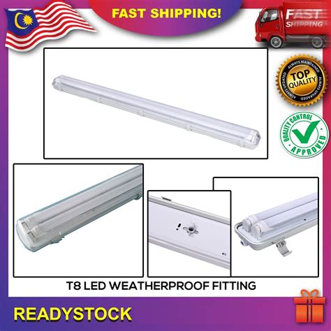 Led T8 Anti Corrosive Fitting Weatherproof Casing Double Tube For T8 Led Shopee Malaysia
