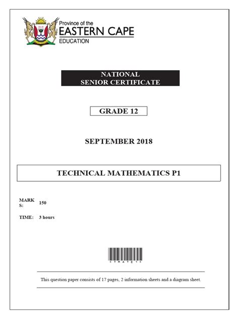 Tech Maths P1 Gr12 Qp Sept2018 Eng D Pdf Logarithm Mathematics