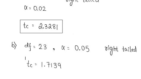 solved determine the t value in each of the cases click the icon to