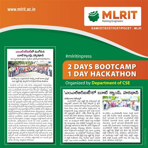 Cse Bootcamp And Hackathon Mlrit
