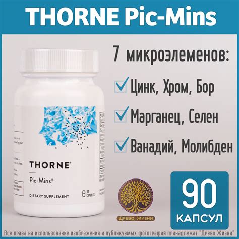 Thorne Research Pic-Mins, 7 микроэлементов, 90 капсул - купить с ...