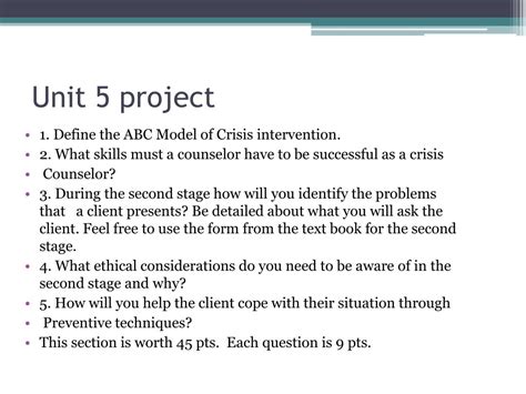Ppt Unit 5 Abc Model Of Crisis Intervention Powerpoint Presentation Id6521543