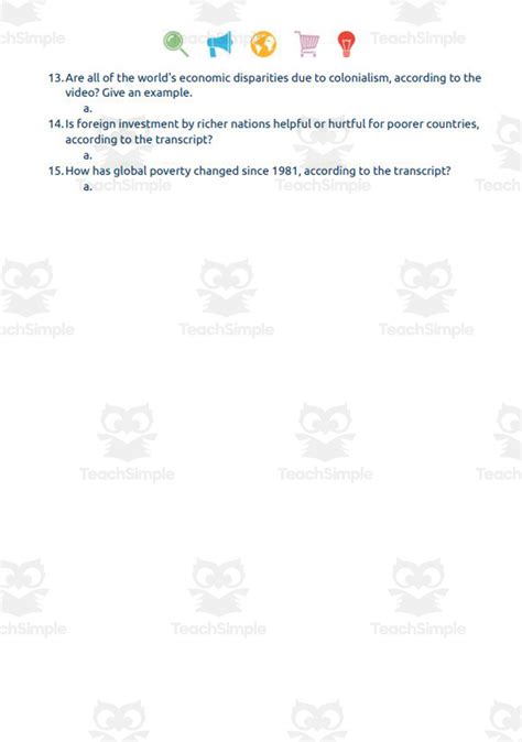 Crash Course Sociology 28 Theories Of Global Stratification Worksheet By Teach Simple